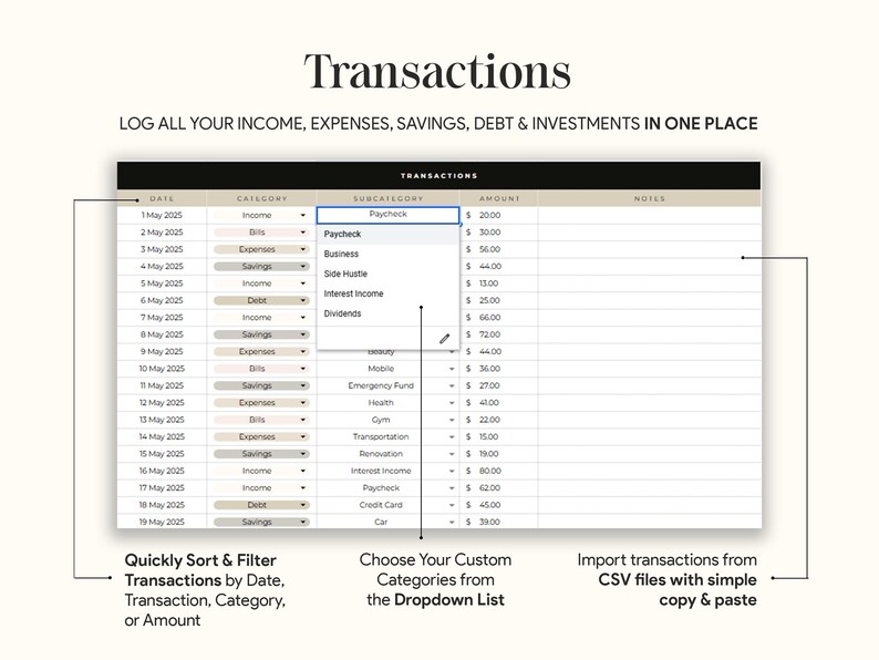 Monthly Budget Spreadsheet, Google Sheets Budget Template, Monthly Budget Planner, Smart Bill ...