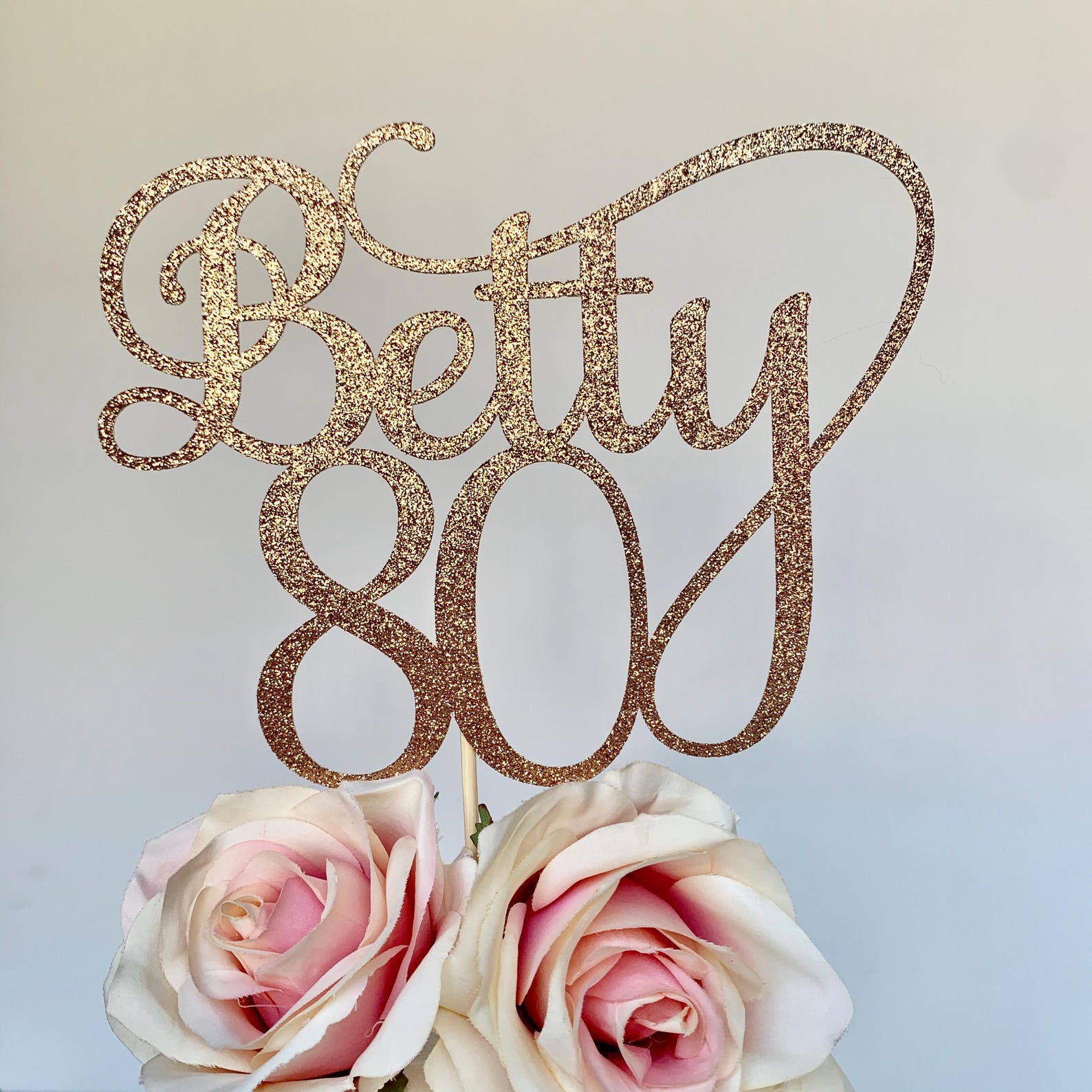 Personalised 80th Birthday Cake Topper, 80 Cake Topper, 80 Glitter Cake ...