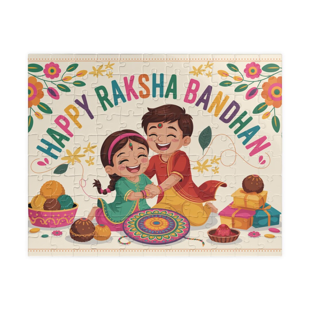 Puzzle With Raksha Bandhan Design - Family Fun Activity, Gift Idea for ...