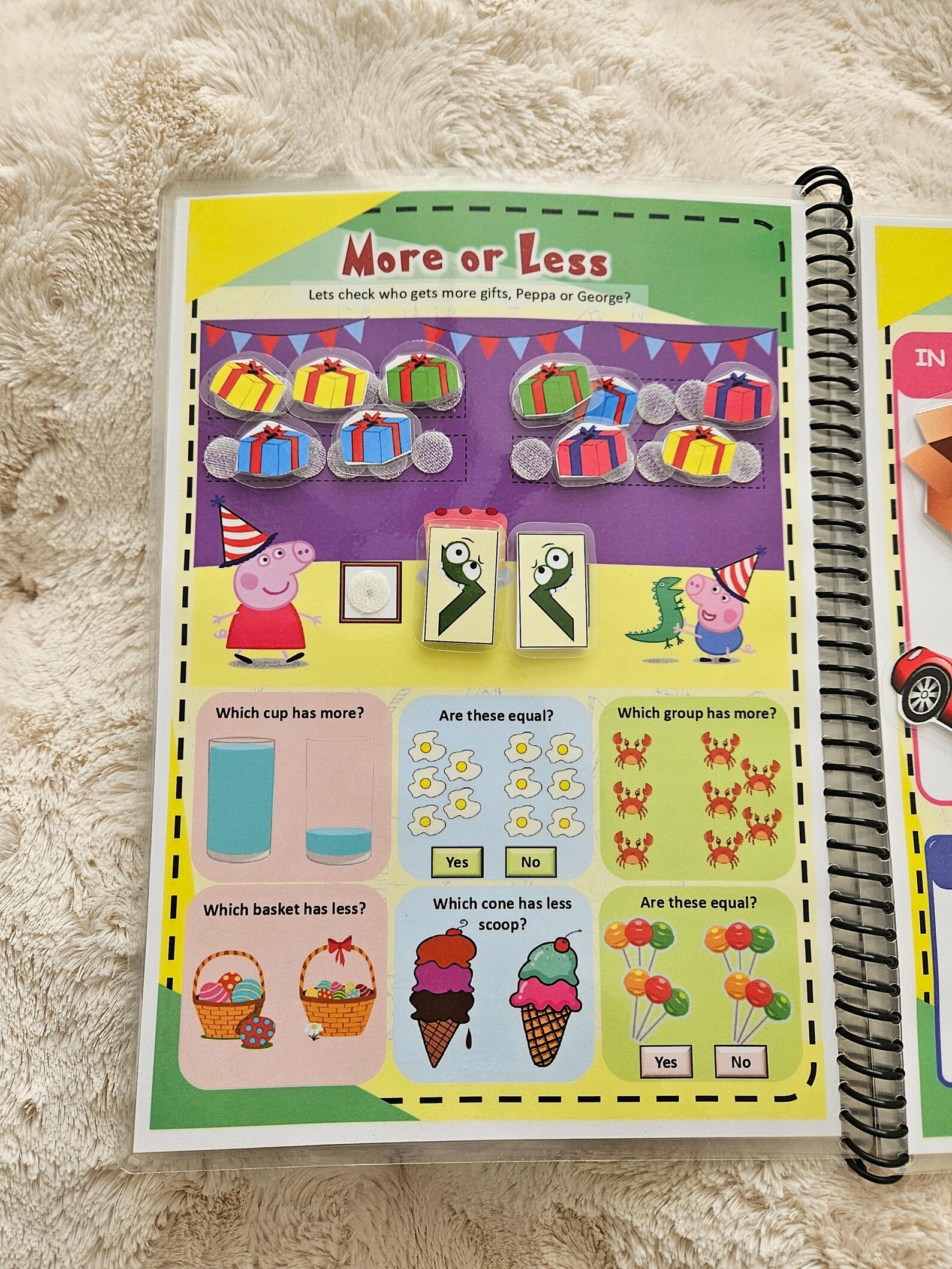 100% Assembled Math Busy Book Toddler Busy Binder Laminated Preschool ...
