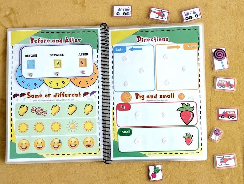 100% Assembled Math Busy Book Toddler Busy Binder Laminated Preschool ...