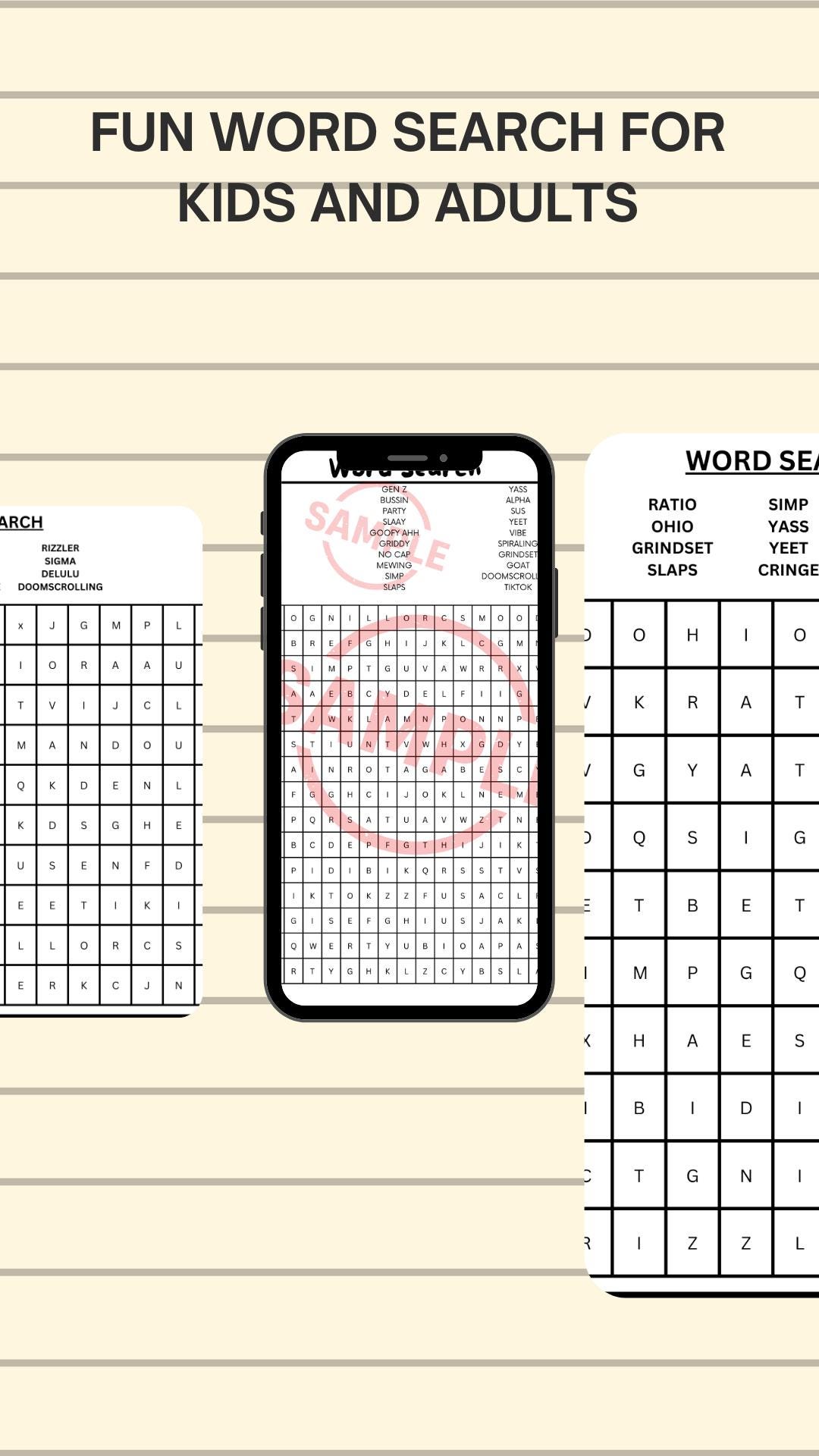 Brain Rot Word Search - Etsy