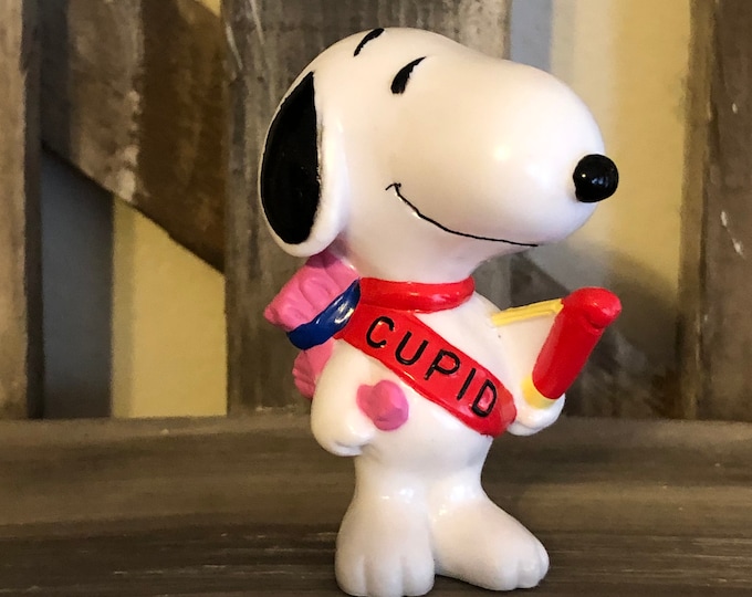 Vintage Snoopy Blue Quiver Pink Arrows Cupid Valentine Peanuts PVC ...
