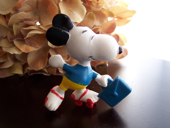 Vintage Peanuts Snoopy Busy Businessman on Roller Skates with | Etsy
