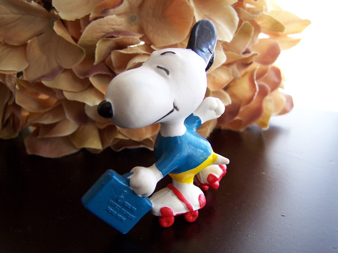 Vintage Peanuts Snoopy Busy Businessman on Roller Skates With - Etsy