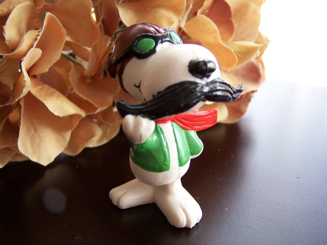 Vintage Snoopy World War I Flying Ace in Disguise, Black Mustache, PVC ...