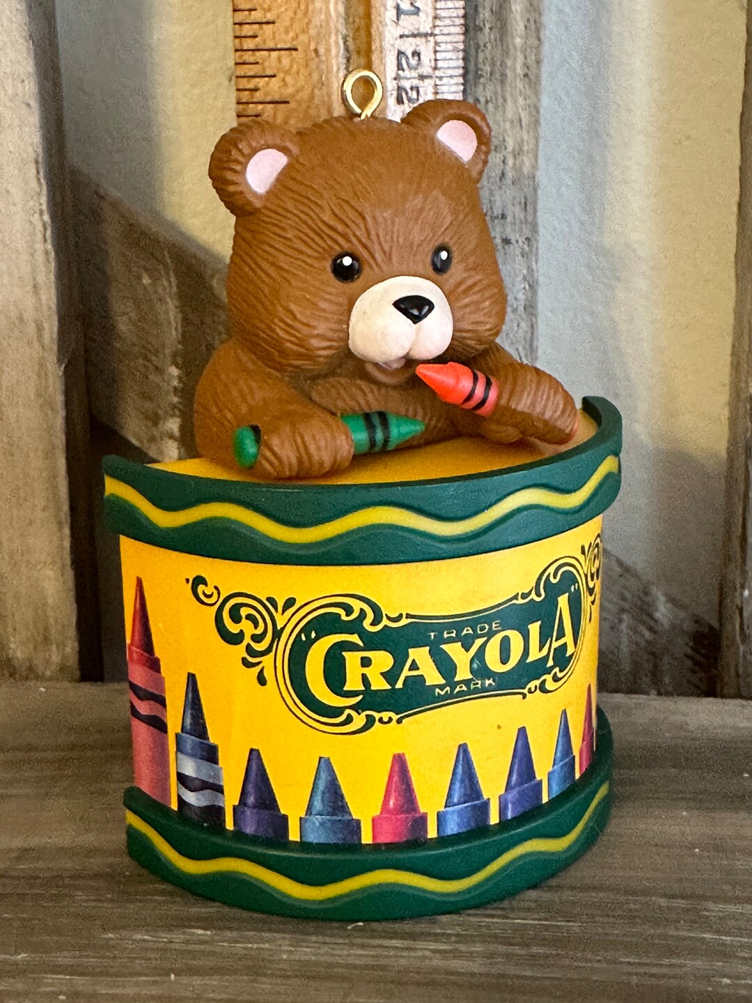 Vintage Binney & Smith Teddy Bear Crayola Crayon Christmas Ornament ...