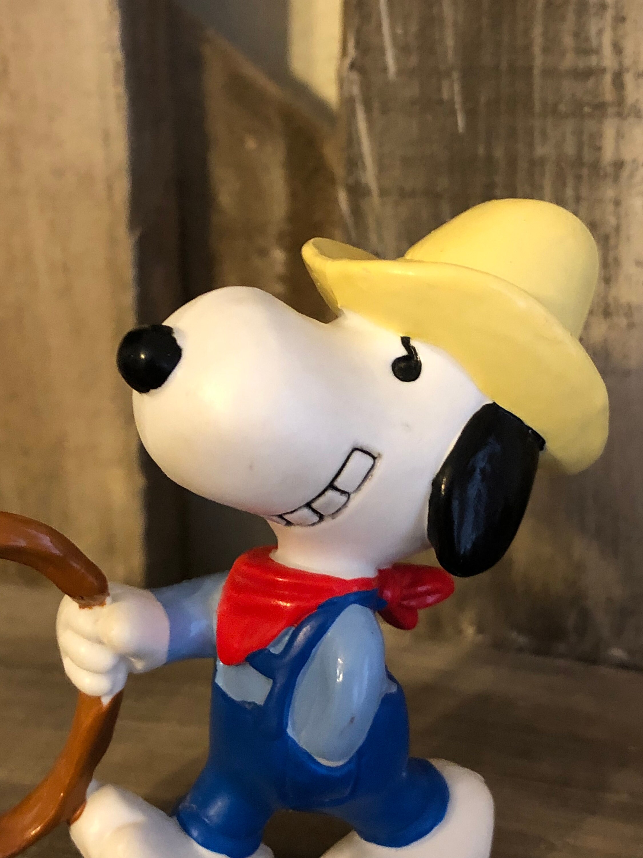 Vintage Peanuts Farmhand Cowboy Snoopy Miniature Figurine With - Etsy ...