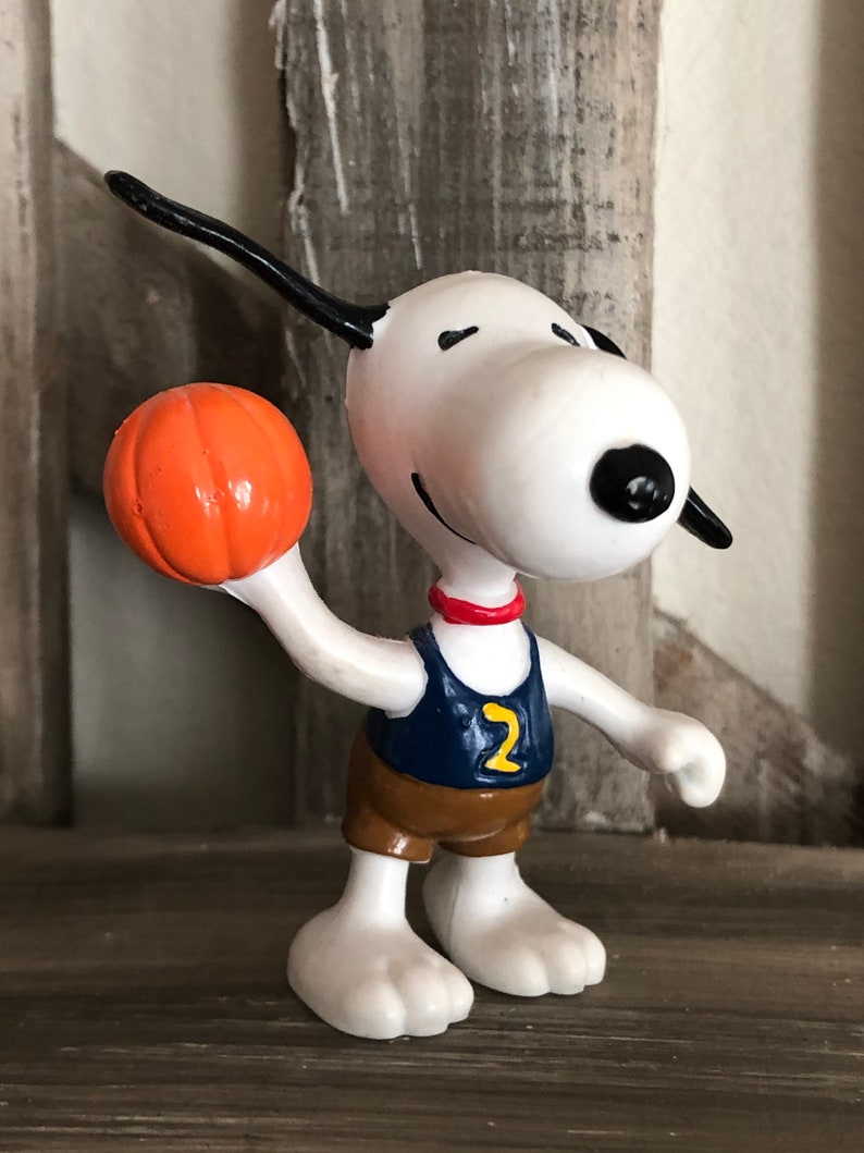 Vintage Peanuts Basketball Player Snoopy Miniature Figure Blue | Etsy