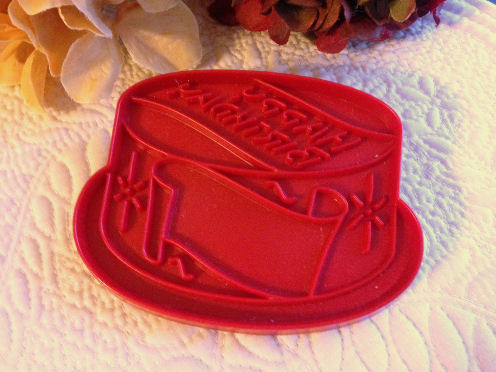 Tupperware Happy Birthday Cake Imprint Cookie Cutter Vintage - Etsy