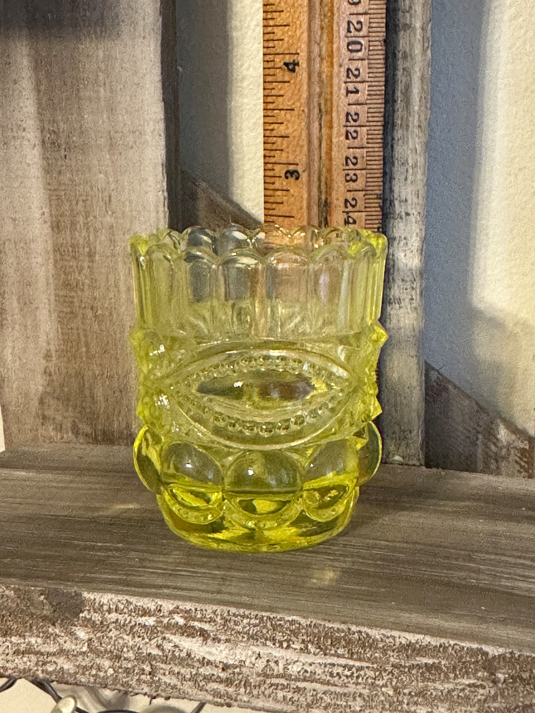 Vintage Mosser Eye Winker Vaseline Glass Toothpick Holder — It Glows ...
