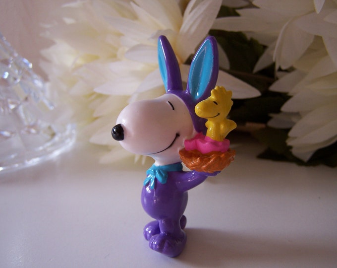 Vintage Peanuts Snoopy in Purple Easter Bunny Suit With Ears PVC ...