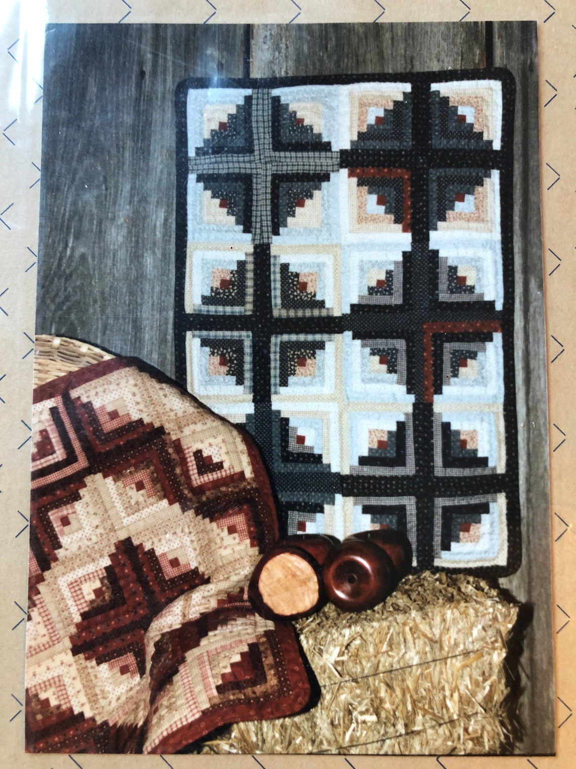 Vintage Liberty Homestead Log Cabin Quilt Wall Hanging Pattern by Blue ...