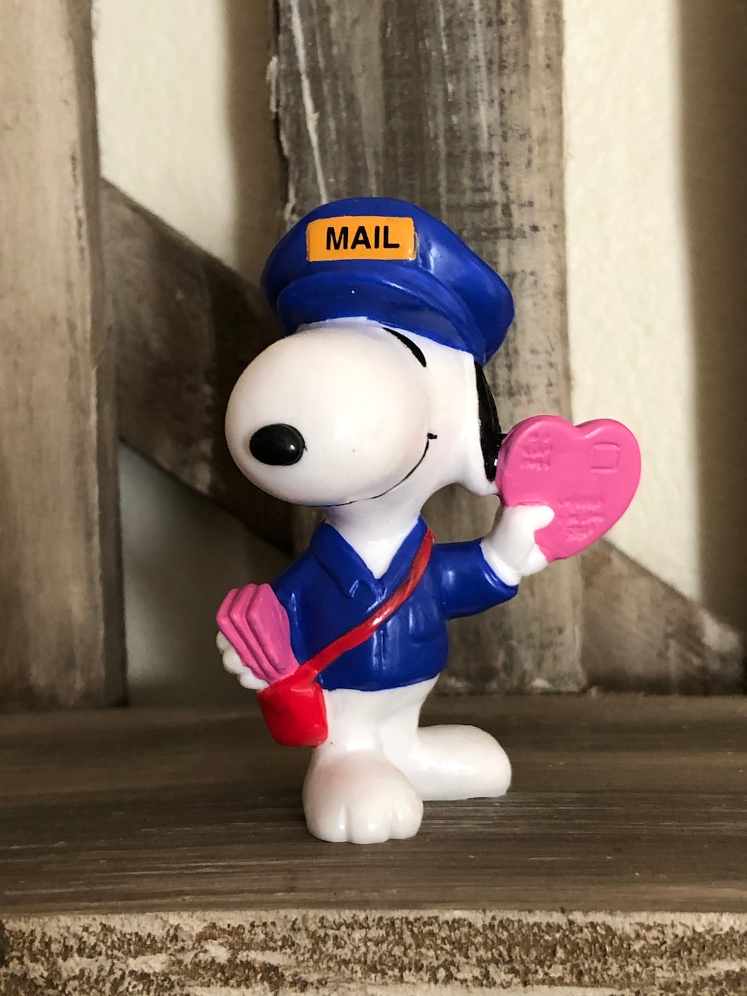 Vintage Snoopy Mailman Delivering Valentine Love Letter Collectible ...