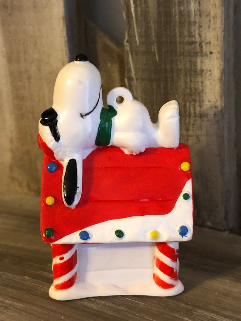 Vintage Peanuts Snoopy Joe Cool on His Christmas Doghouse PVC - Etsy