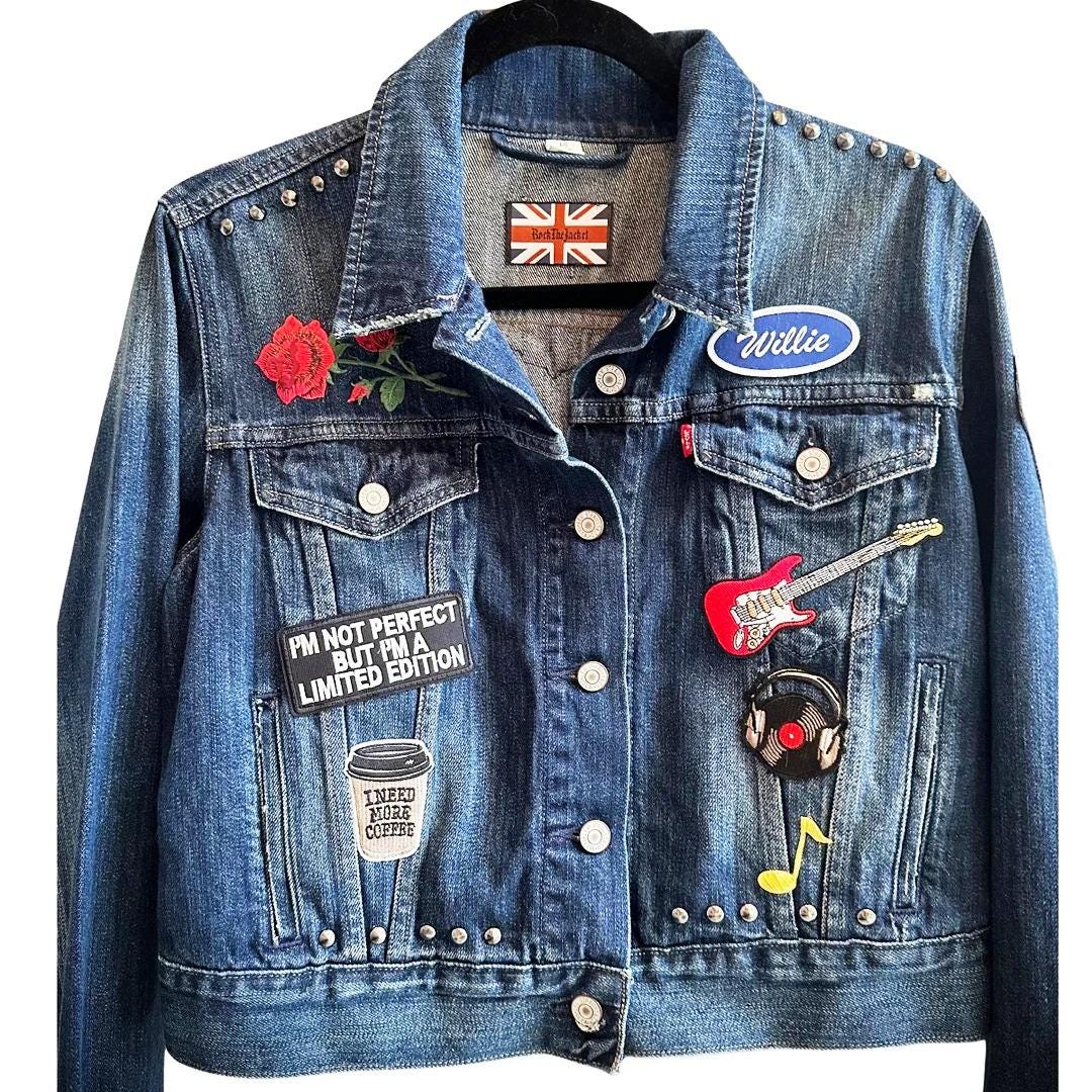 Custom Denim Jacket With Embroidered Patches – Personalized Streetwear ...