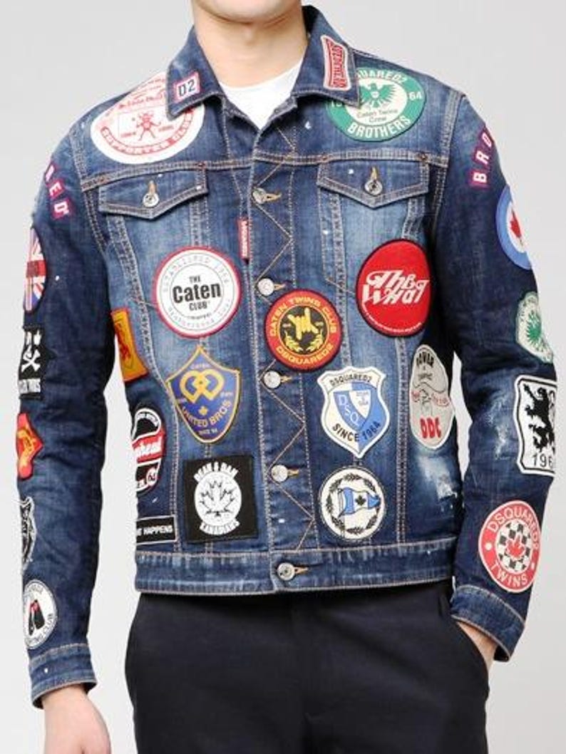 Custom Denim Jacket With Embroidered Patches – Personalized Streetwear ...