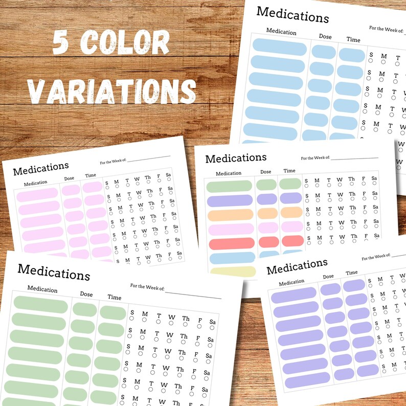 Weekly Medication Tracker Printable: Medicine & Supplement Log (a4/a5 ...