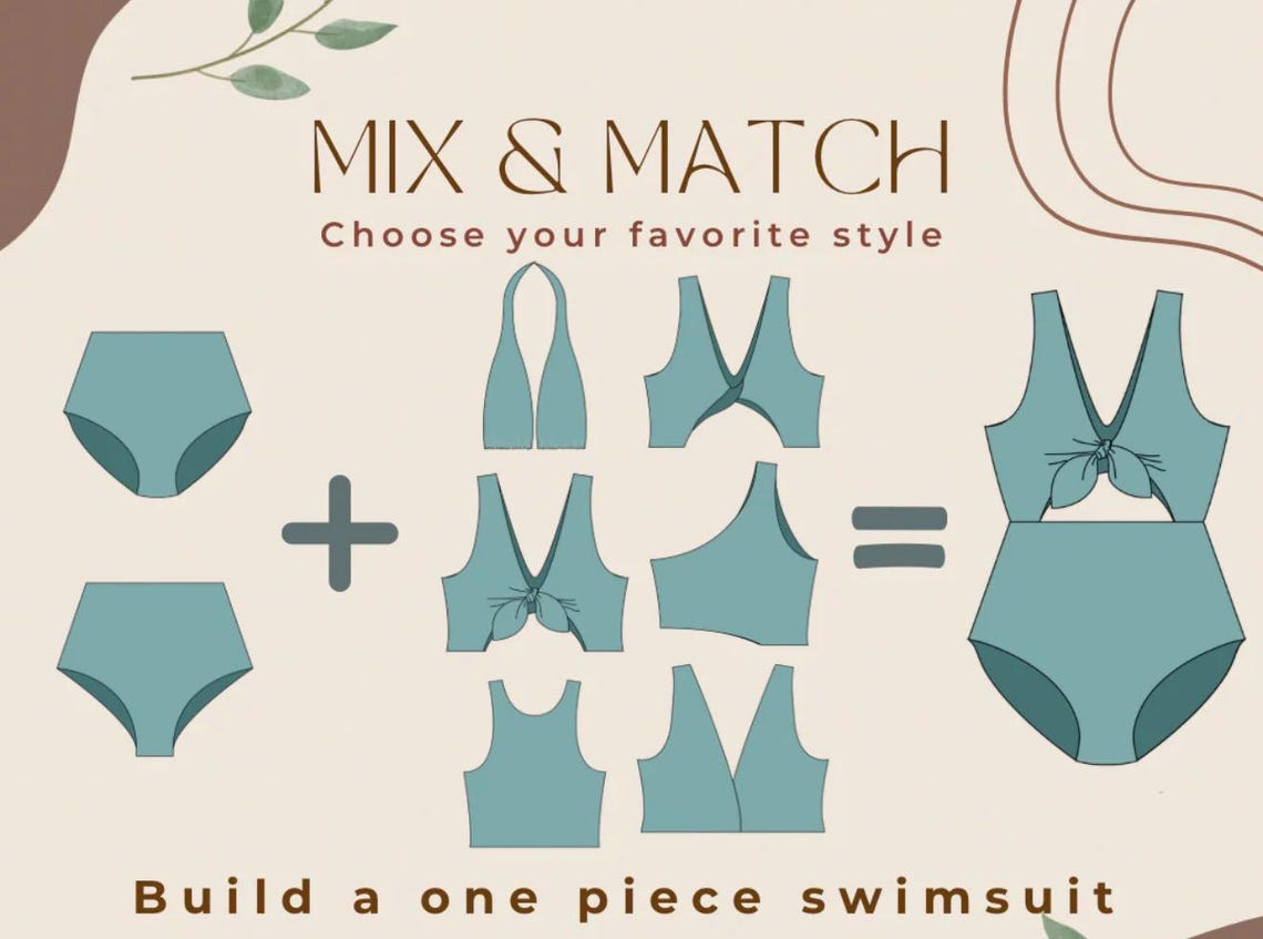Swim Suit Sewing Pattern - Etsy