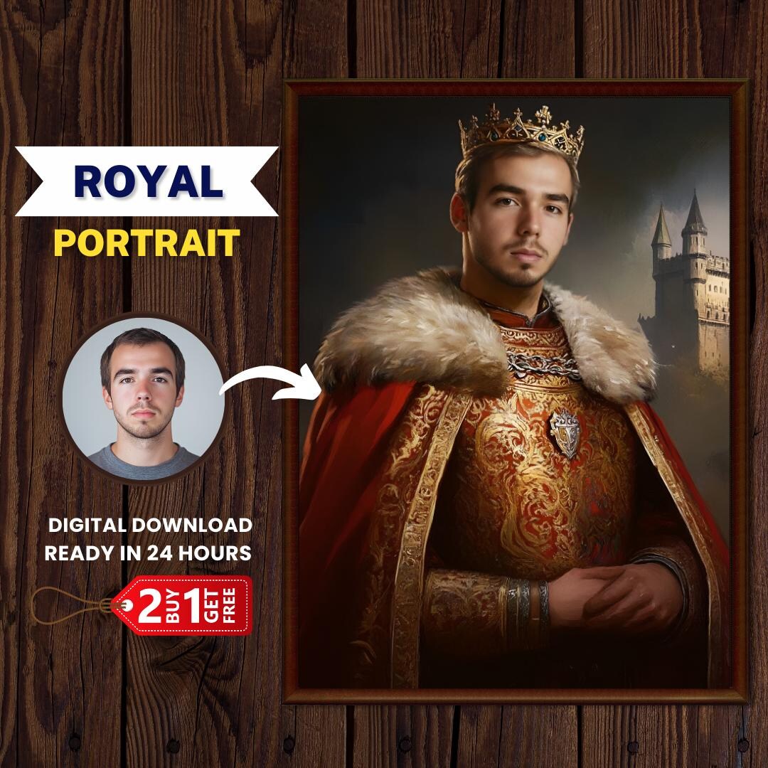 Personalized Royal King Portrait From Your Photo Face Swap Make Me A ...