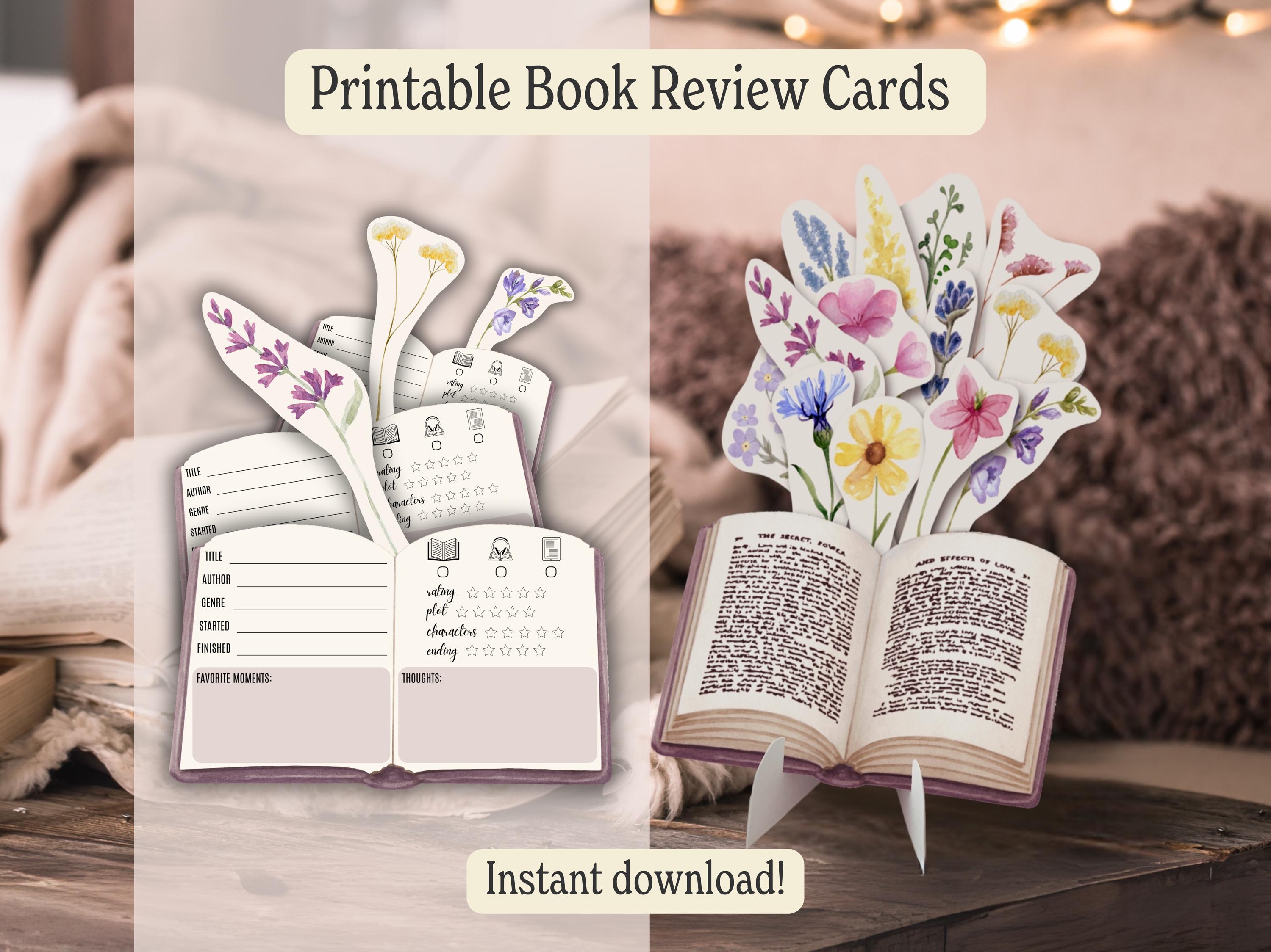 Printable Book Review Tracker: Wildflower Bouquet Reading Log (PDF ...