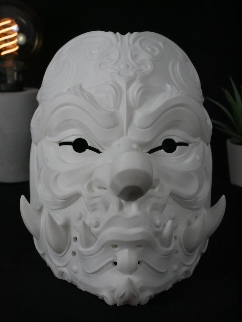 Japanese Tengu Mask, Long Nose Demon, Yokai Cosplay Prop, Samurai Armor ...