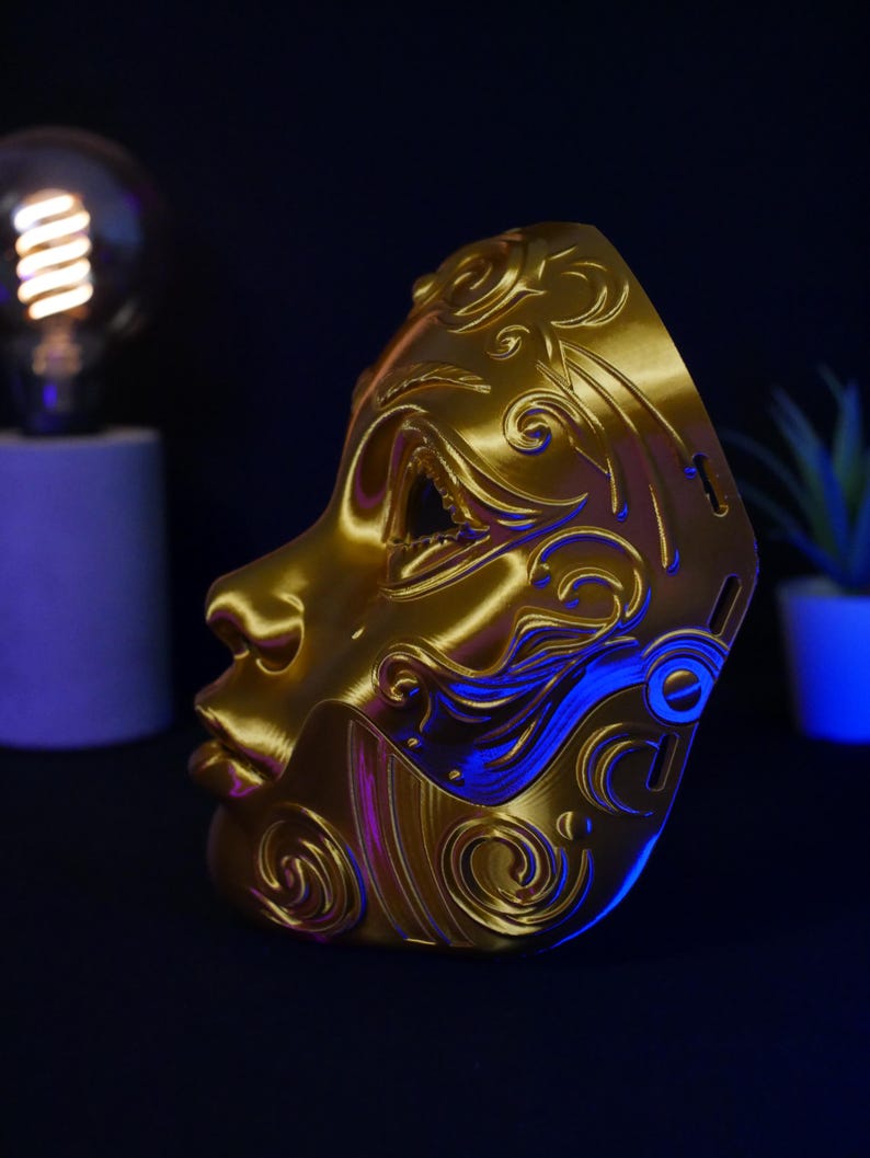 Geisha Oni Mask | Removable Demon Jaw, Cosplay, Masquerade - Etsy