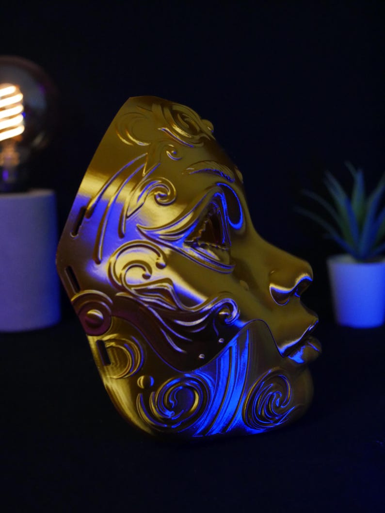 Geisha Oni Mask | Removable Demon Jaw, Cosplay, Masquerade - Etsy