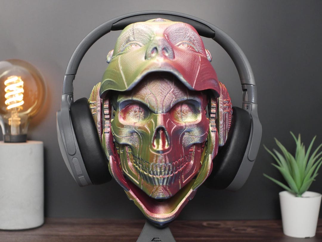 Skulldroid Shaped Headphone Stand – Headphone Stand – Gaming Headset ...