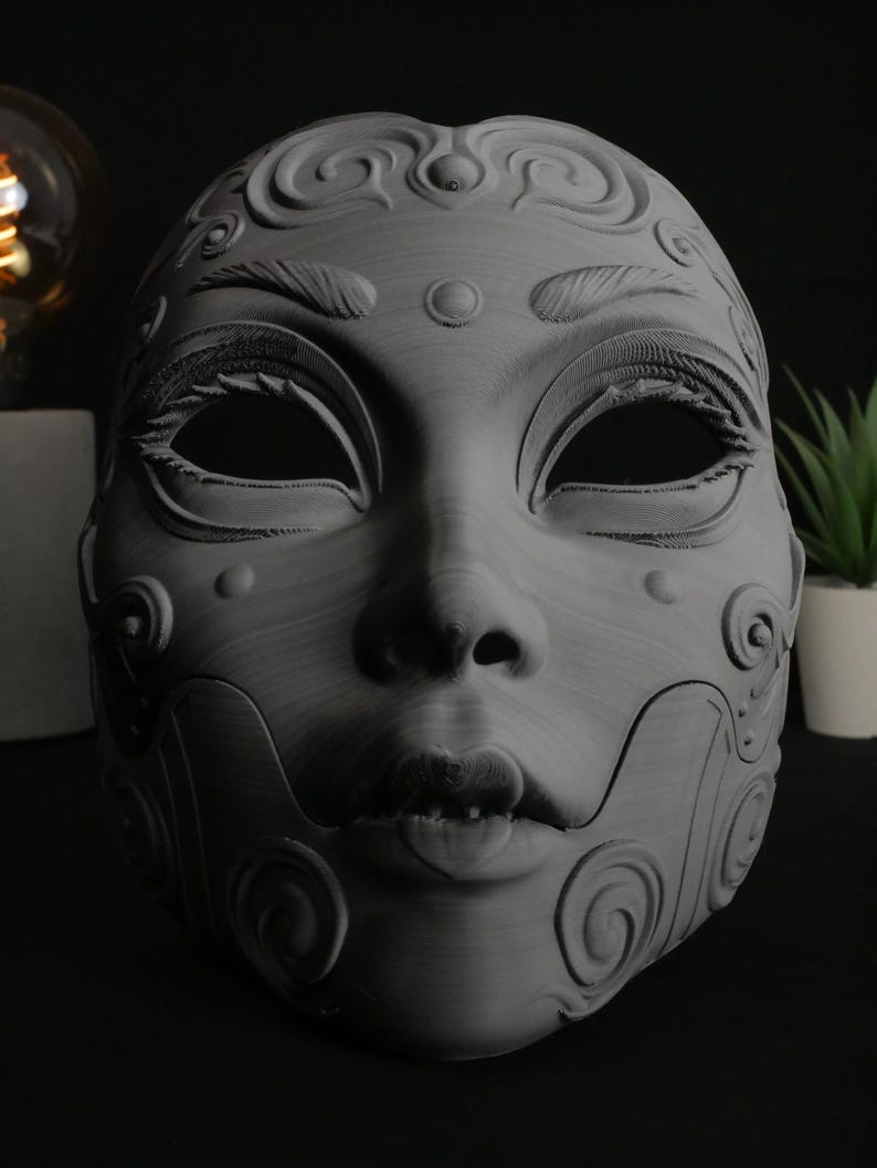 Geisha Oni Mask | Removable Demon Jaw, Cosplay, Masquerade - Etsy