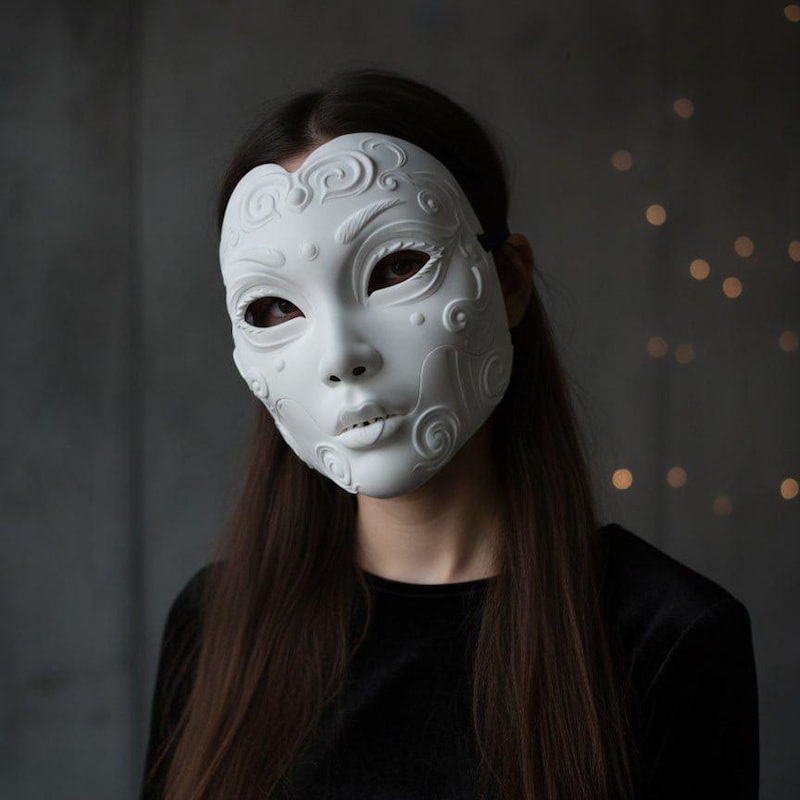 Japanese Horror Mask - Etsy UK