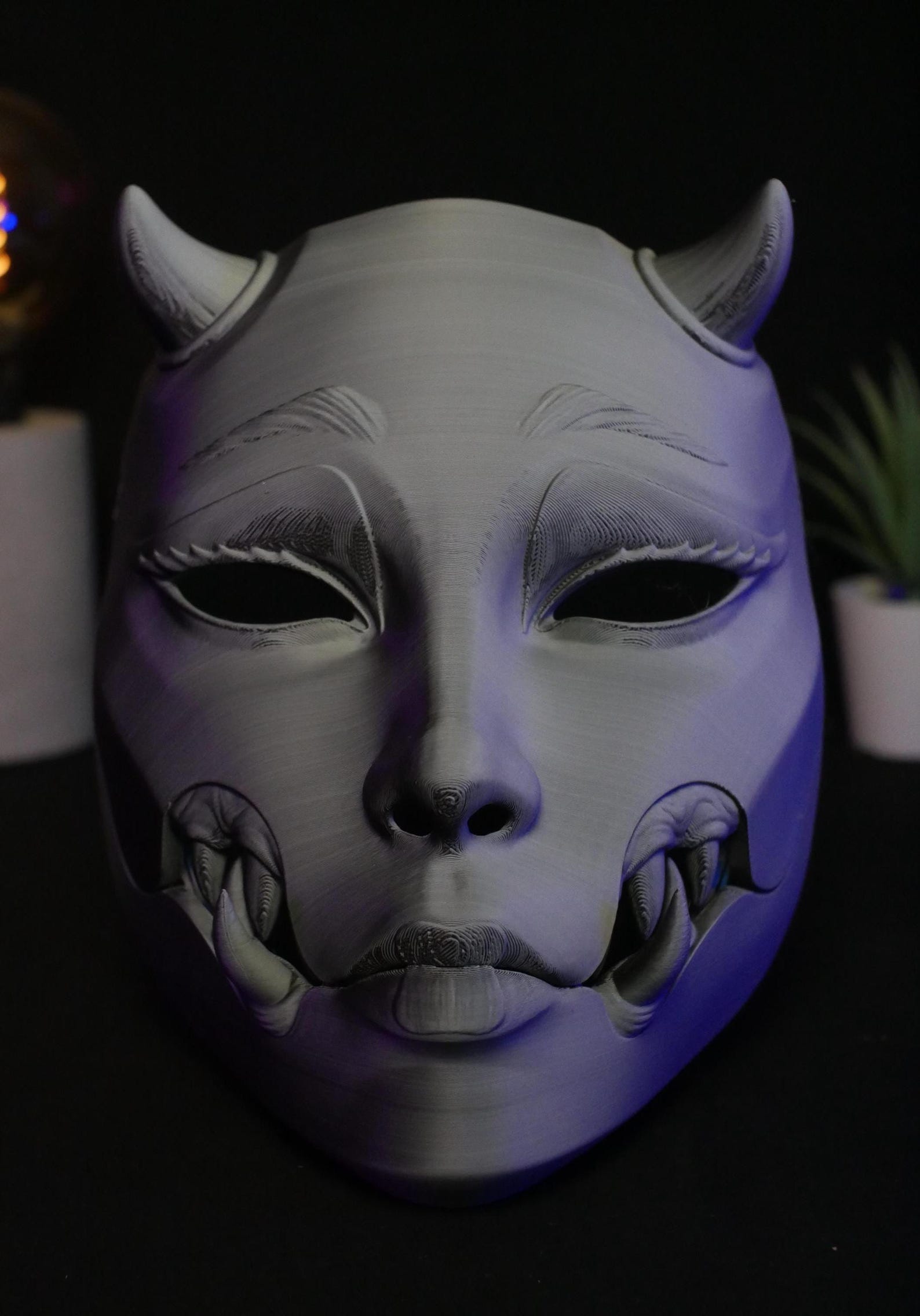 Articulated Kuchisake Mask – Japanese Hannya Demon Cosplay, Movable Jaw ...
