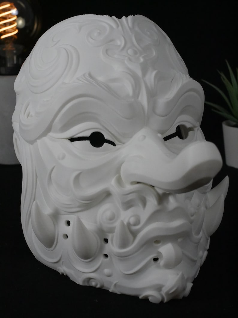 Japanese Tengu Mask, Long Nose Demon, Yokai Cosplay Prop, Samurai Armor ...