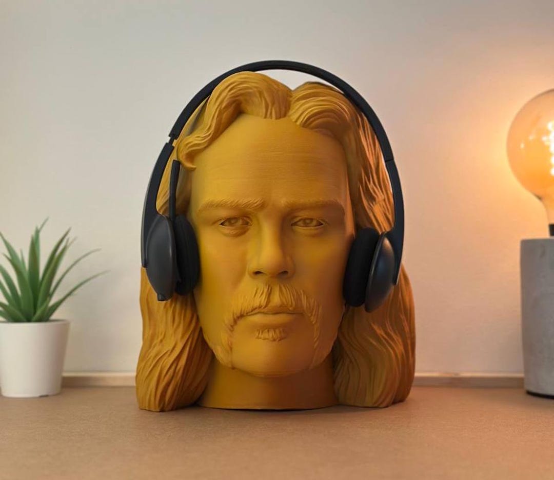 3D Bust of James Hetfield, 24 Cm, Desert Color : Headphone Stand, Cap ...