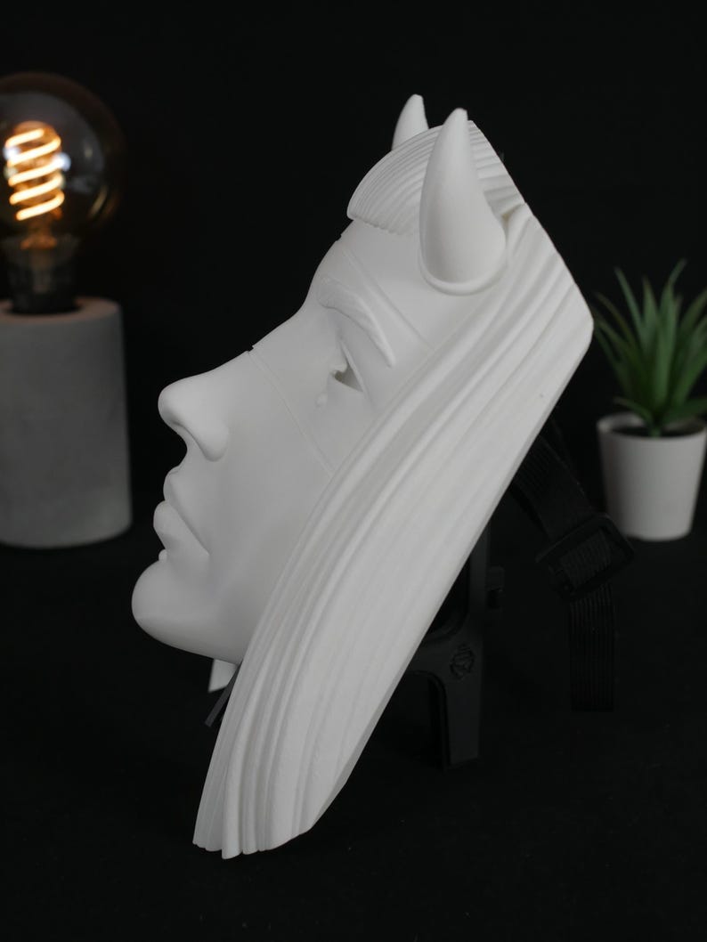 Veil Oni Mask - Custom Color Japanese Demon - 3D Printed Hannya With ...