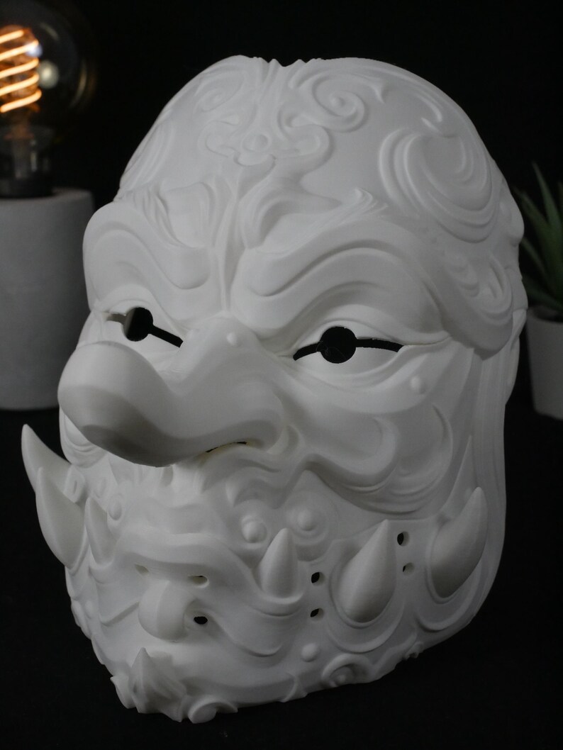 Japanese Tengu Mask, Long Nose Demon, Yokai Cosplay Prop, Samurai Armor ...