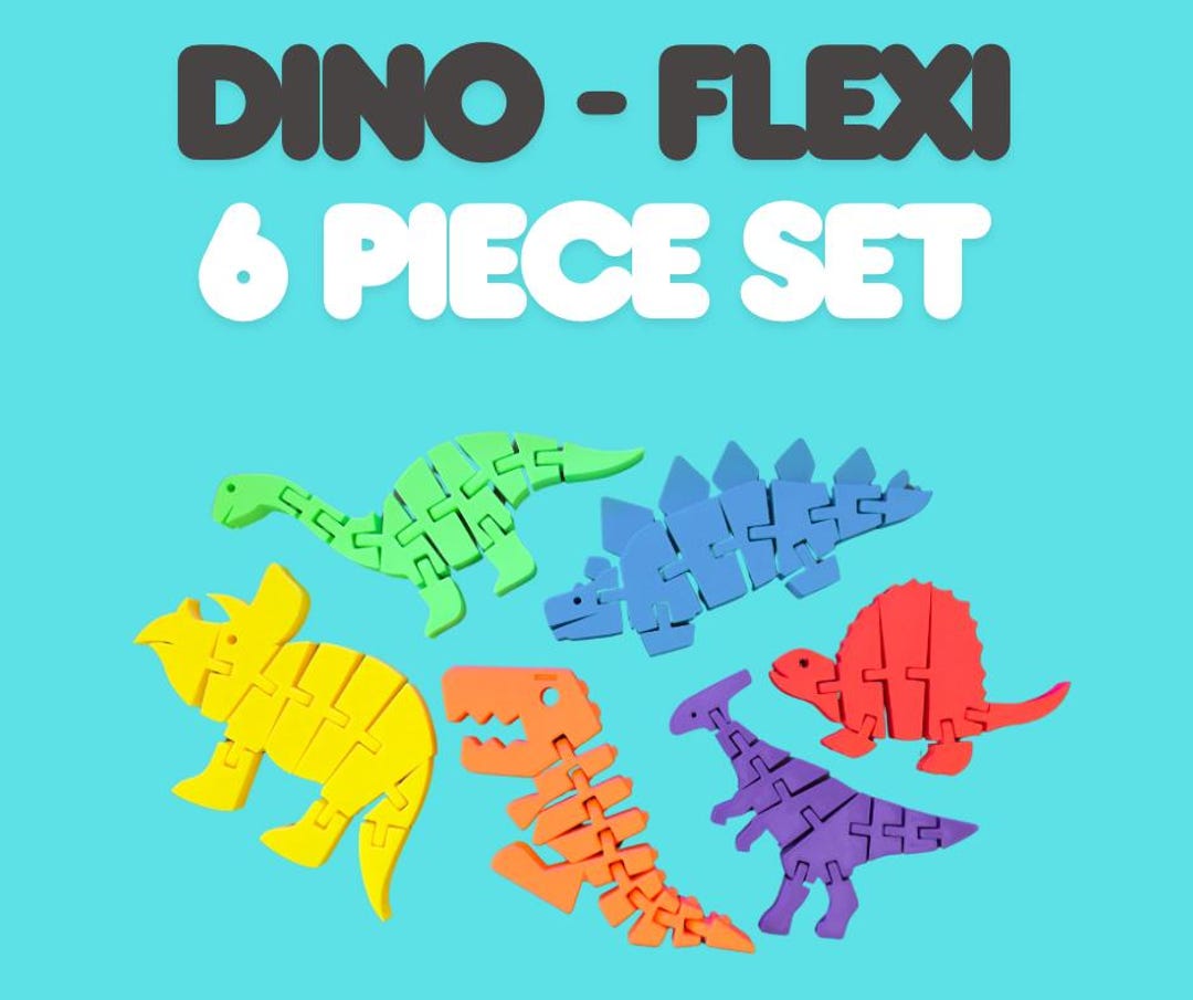 Articulated Dinosaur Toy 6-piece Set – Colorful, Movable, and Fun! - Etsy