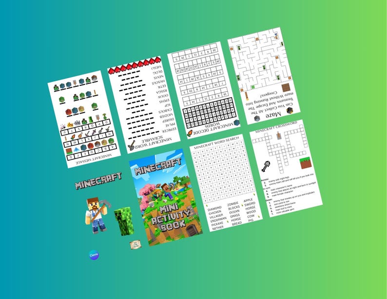 Mini Minecraft Activity Book PDF - Mazes, Word Searches, Crosswords ...