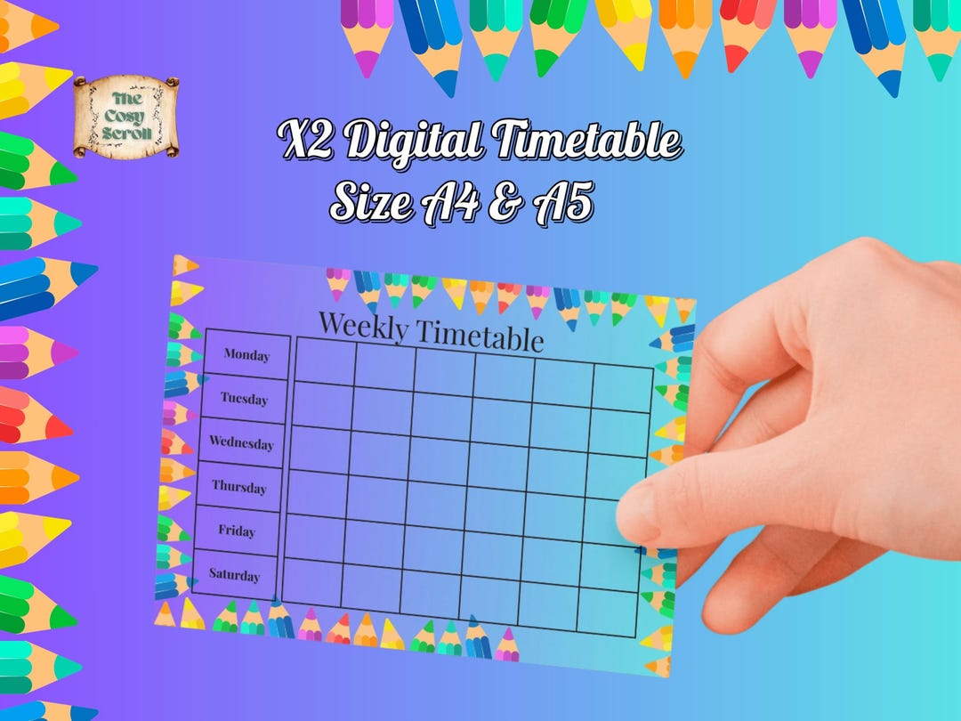 Weekly Timetable Template: Printable Schedule Planner (A4/A5 PDF ...