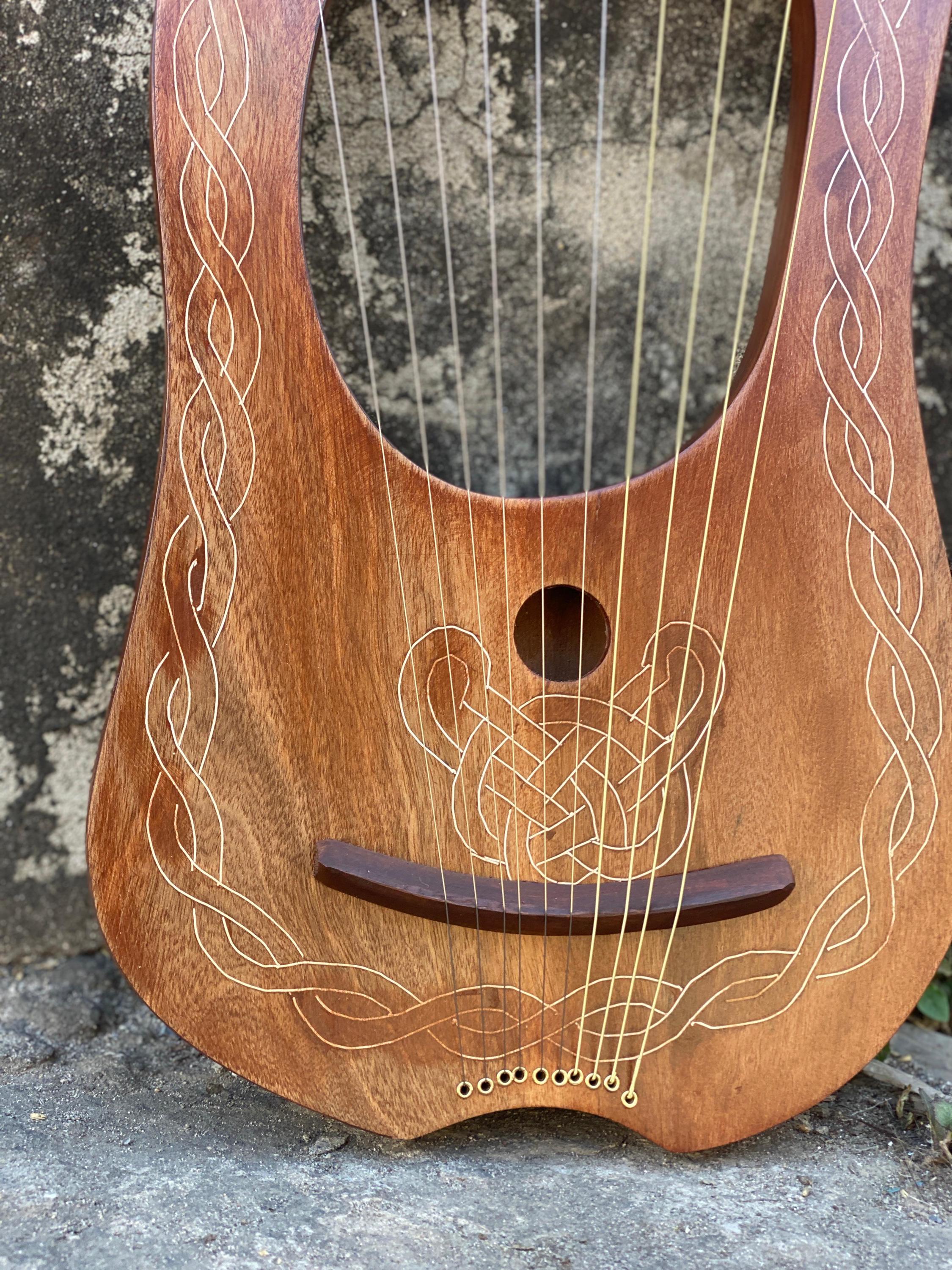 10 Metal Strings Lyre Harp Rosewood Celtic Lyre Harps With Free Tuning ...