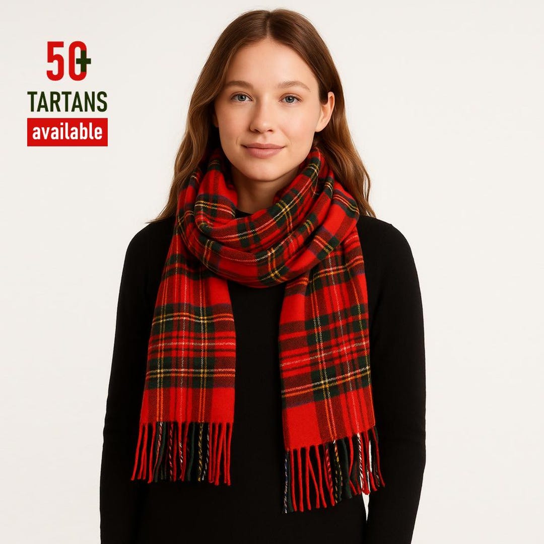 Women Tartan Scarf Scottish Vintage Ladies Tartan Wraps Highland Plaid ...