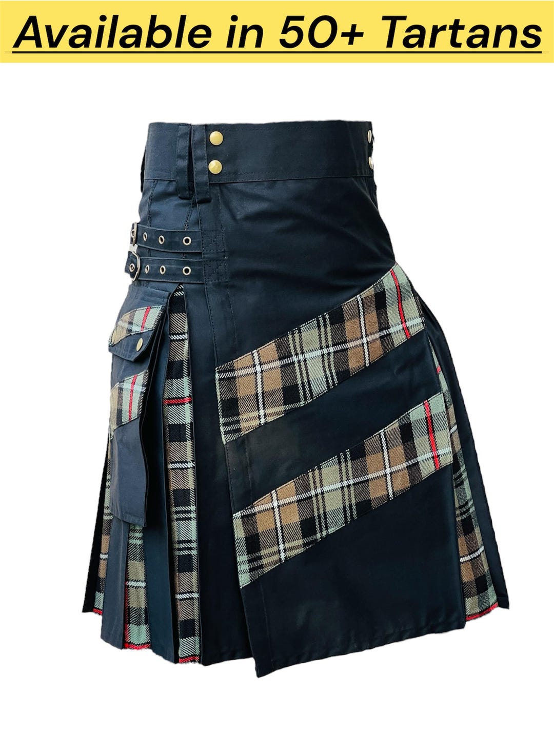 Men’s Utility Hybrid Kilt – Modern Scottish Tartan Pleated Kilt ...