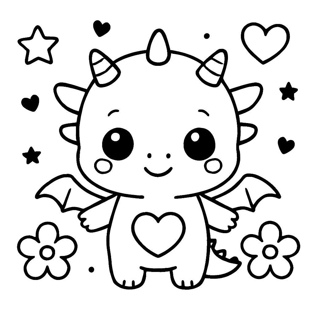 Kawaii Coloring Pages | Bold and Easy | 50 Pages | Cute Coloring Pages ...