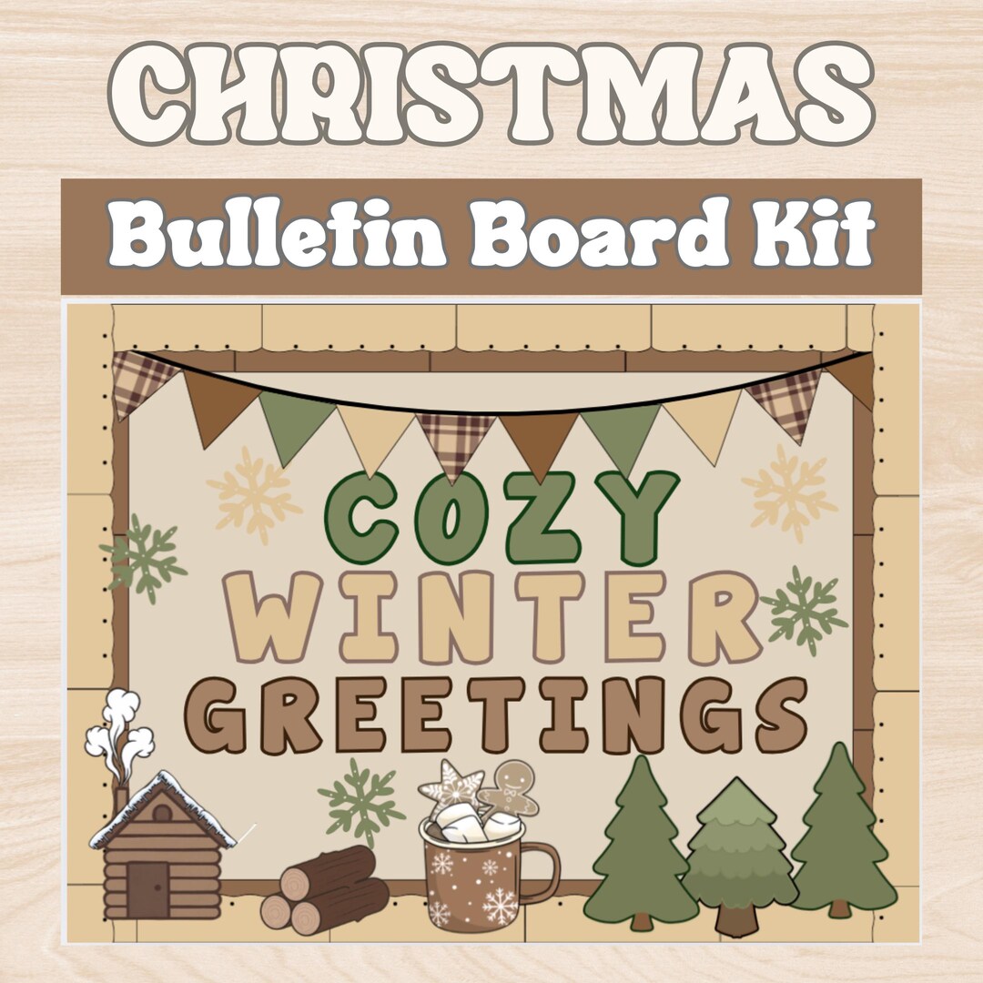 Winter Cabin Bulletin Board Kit | Neutral Rustic Classroom Decor - Etsy