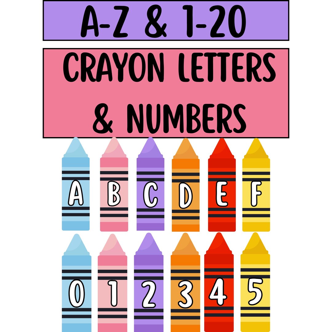 Crayon Letters and Numbers Poster | ABC 123 Classroom Decor (digital ...