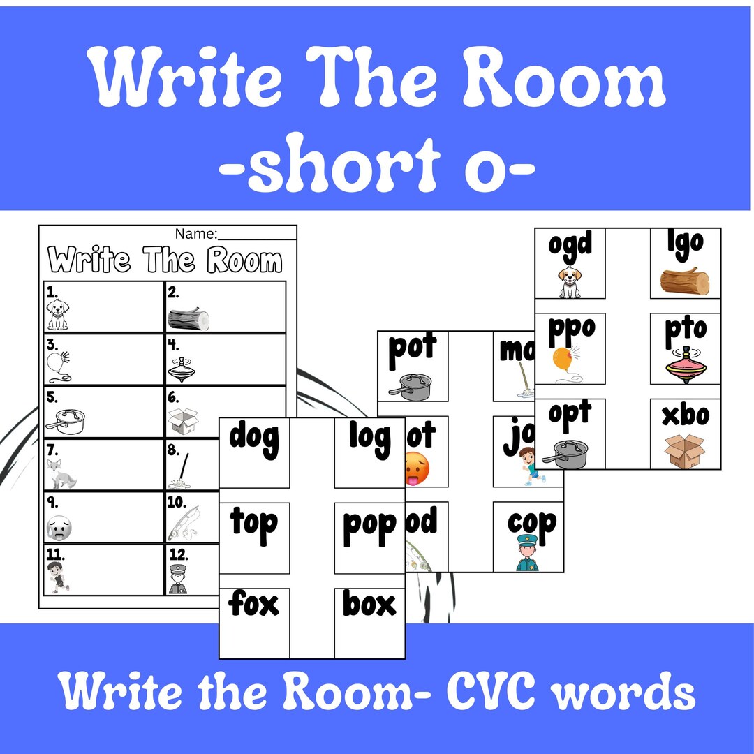 Write the Room CVC Words Activity | Phonics Literacy Center ...