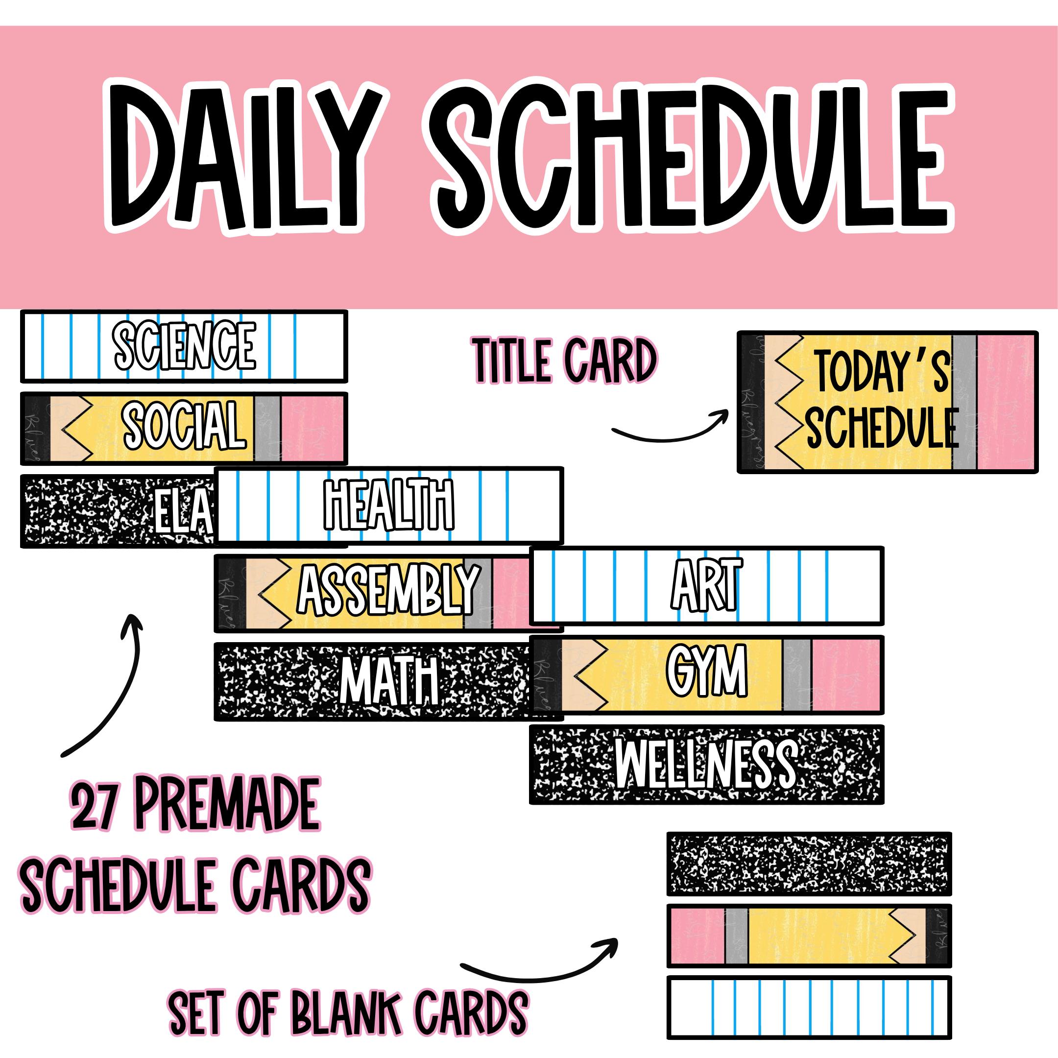 School Supply Theme Classroom Decor | Schedule Cards, Calendar Numbers ...