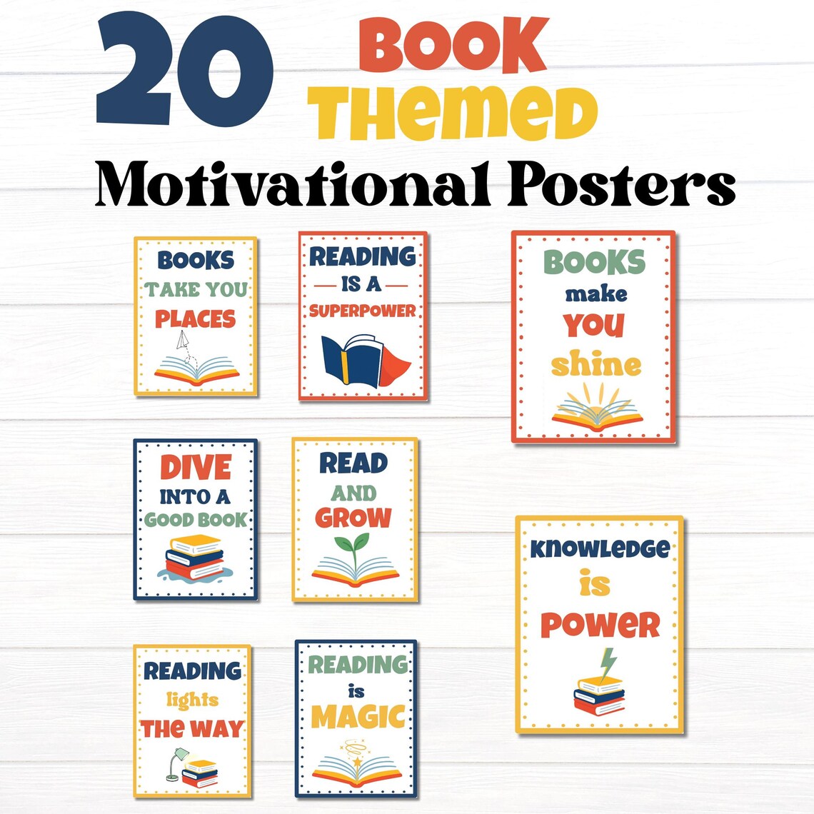 Motivational Classroom Posters | Reading Quotes Classroom Decor ...