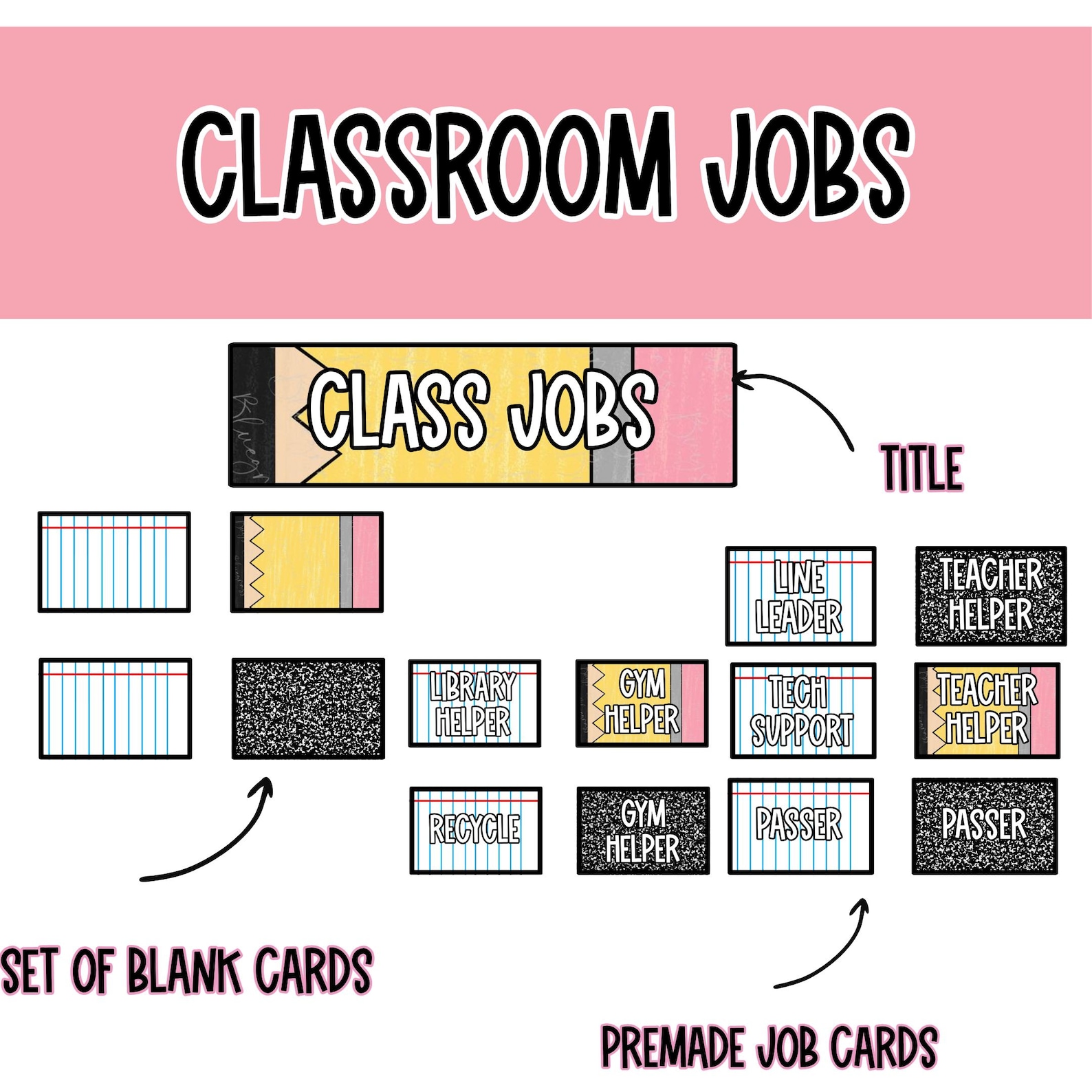 School Supply Theme Classroom Decor | Schedule Cards, Calendar Numbers ...