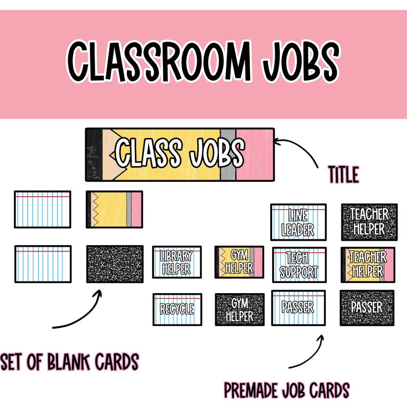 School Supply Theme Classroom Decor | Schedule Cards, Calendar Numbers ...